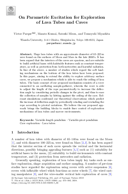 (PDF) On Parametric Excitation for Exploration of Lava Tubes and Caves