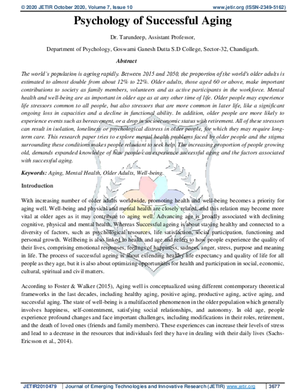 (PDF) Psychology of Successful Aging