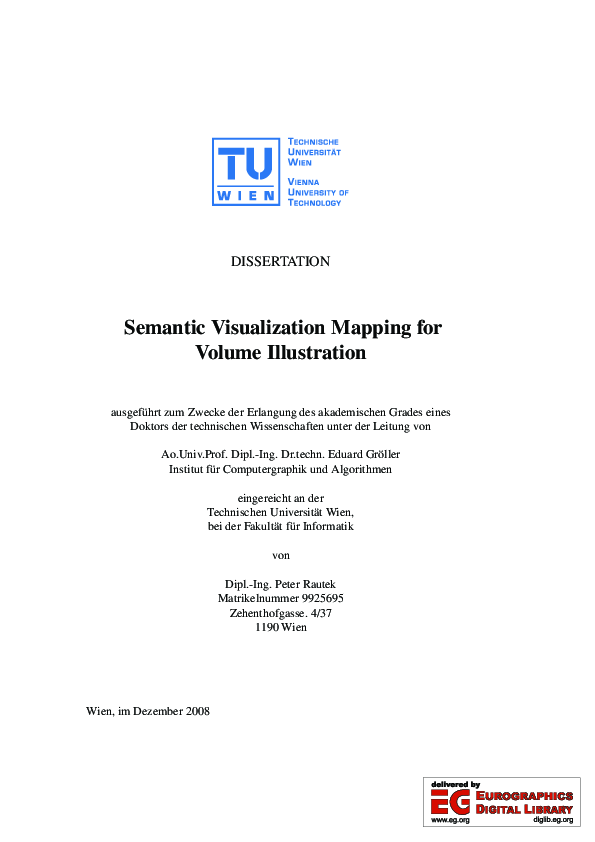 (PDF) Semantic Visualization Mapping for Volume Illustration | Peter Rautek - Academia.edu
