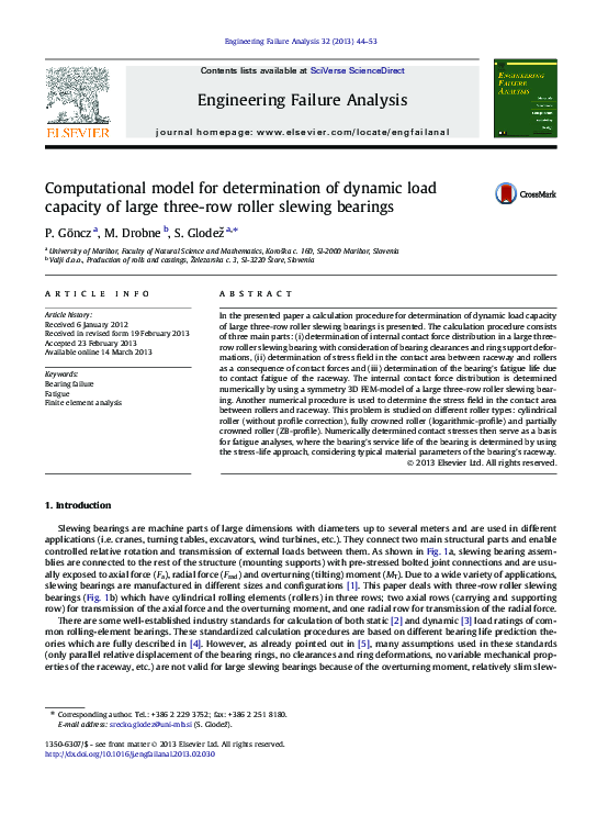 (PDF) Computational model for determination of dynamic load capacity of ...