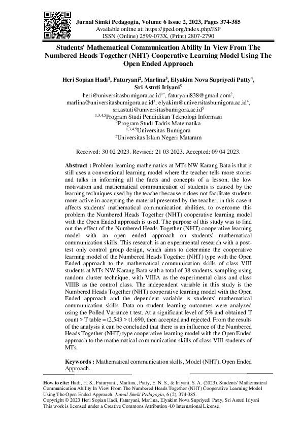 (PDF) Students' Mathematical Communication Ability In View From The ...