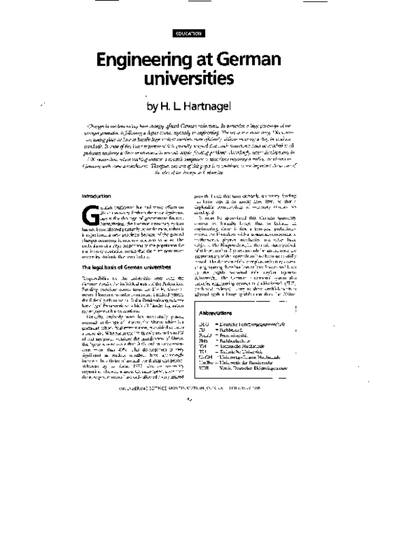 (PDF) Engineering at German universities