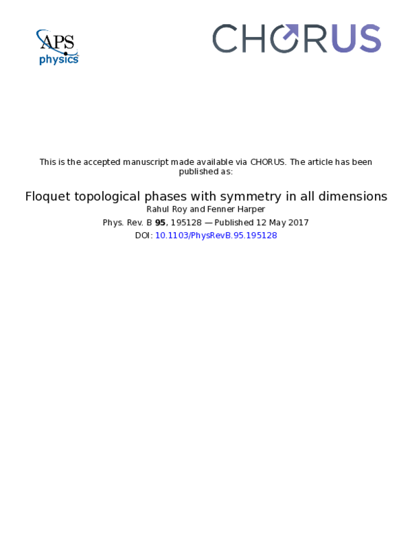 (PDF) Floquet topological phases with symmetry in all dimensions
