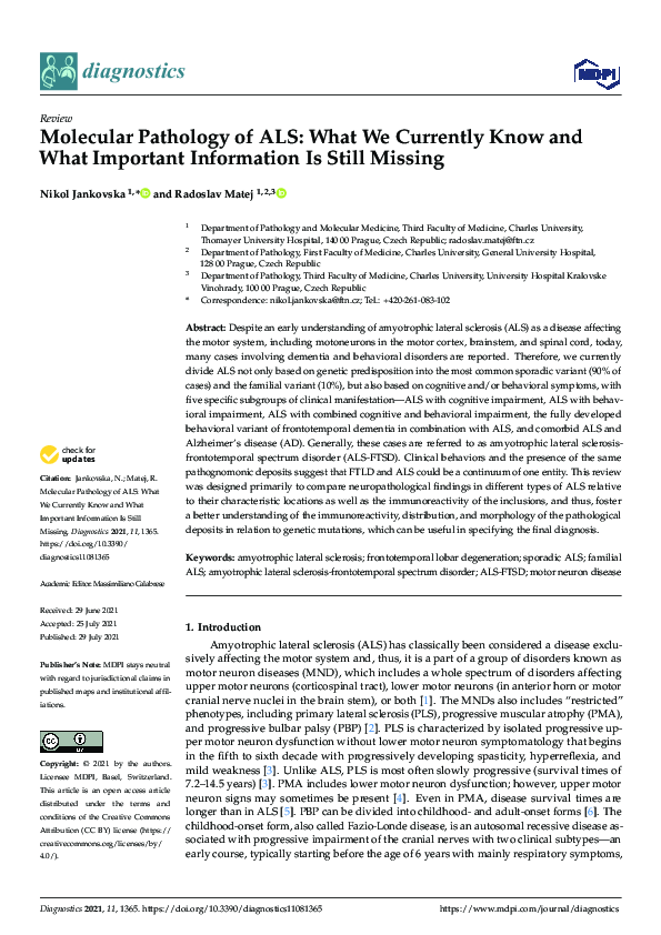 (PDF) Molecular Pathology of ALS: What We Currently Know and What ...