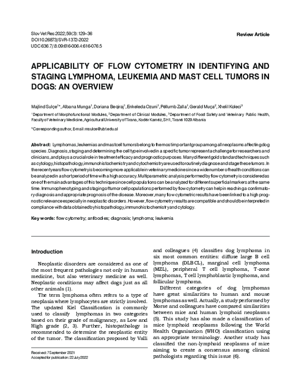 (PDF) Applicability of Flow Cytometry in Identifying and Staging ...