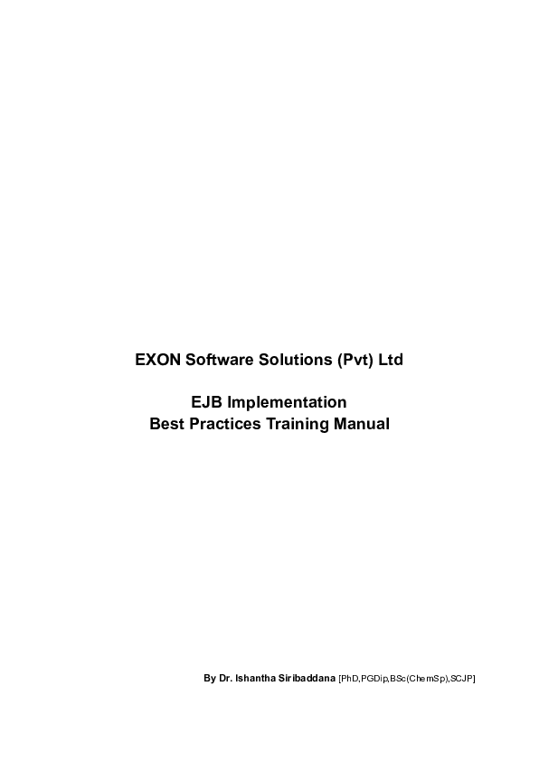 (PDF) EJB Implementation Training Manual
