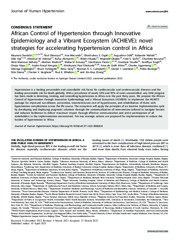 (PDF) African Control of Hypertension through Innovative Epidemiology ...