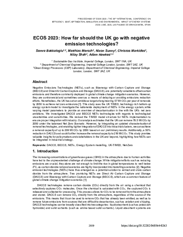 (PDF) How Far Should the UK Go with Negative Emission Technologies?