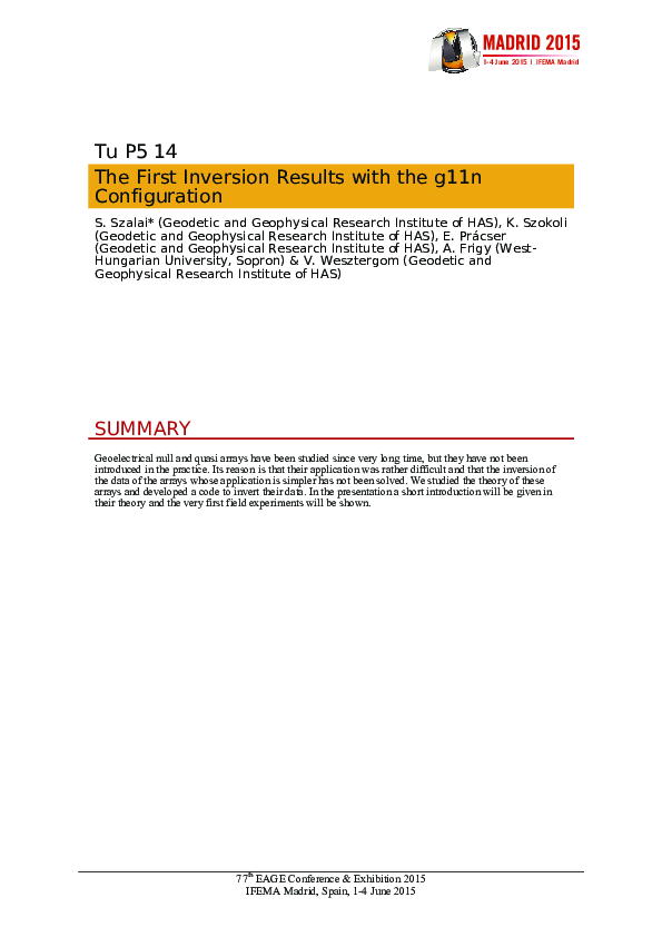 (PDF) The First Inversion Results with the g11n Configuration