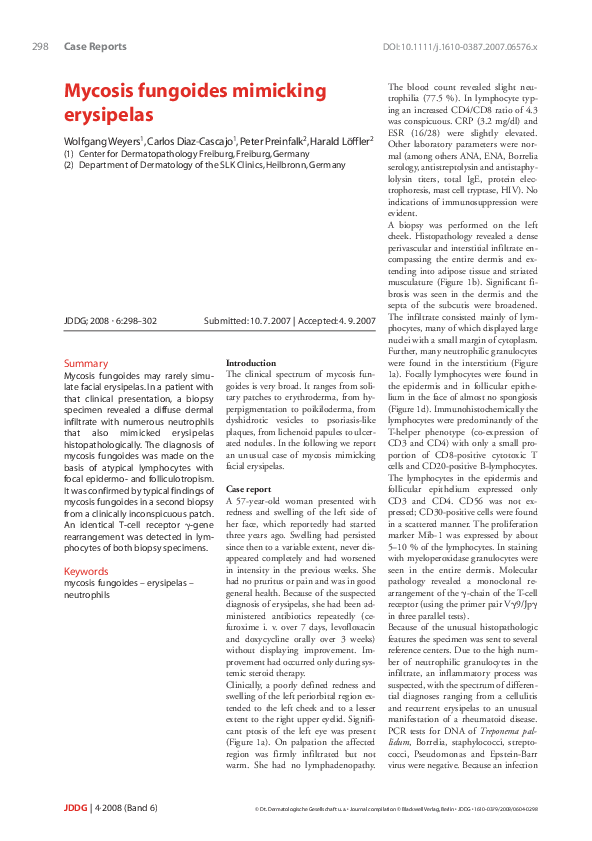 (PDF) Mycosis fungoides mimicking erysipelas