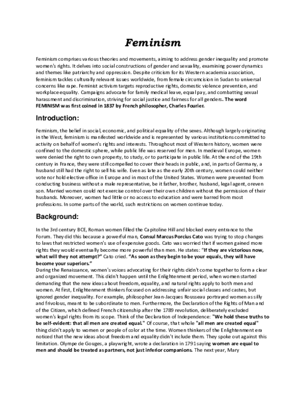 (PDF) Feminism in Literary Movements