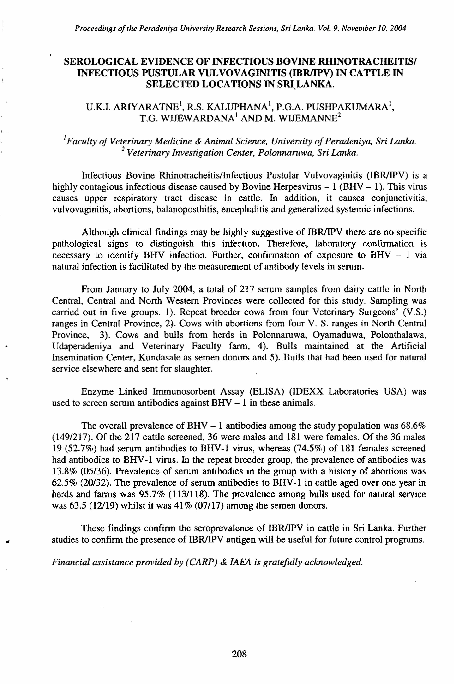 (PDF) Serological Evidence of Infectious Bovine Rhinotracheitis ...