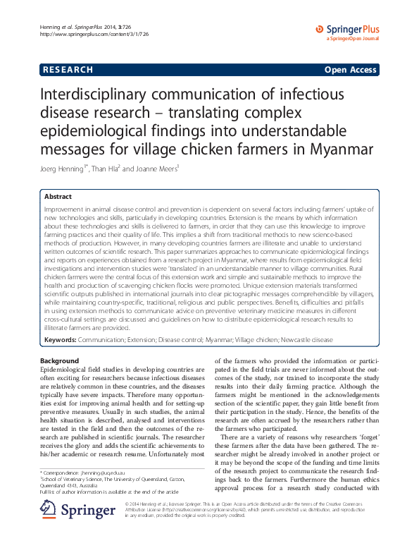 (PDF) Interdisciplinary communication of infectious disease research ...