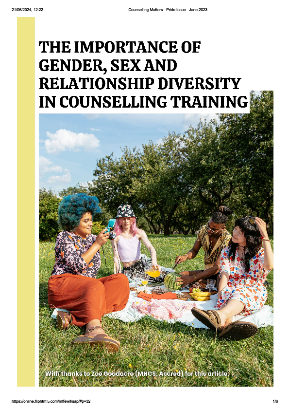 (PDF) The Importance of Gender, Sex, and Relationship Diversity in ...