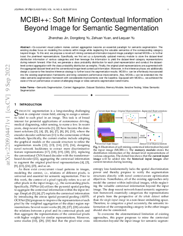 (PDF) MCIBI++: Soft Mining Contextual Information Beyond Image for Semantic Segmentation