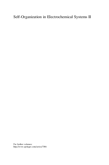 (PDF) Self-Organization in Electrochemical Systems II