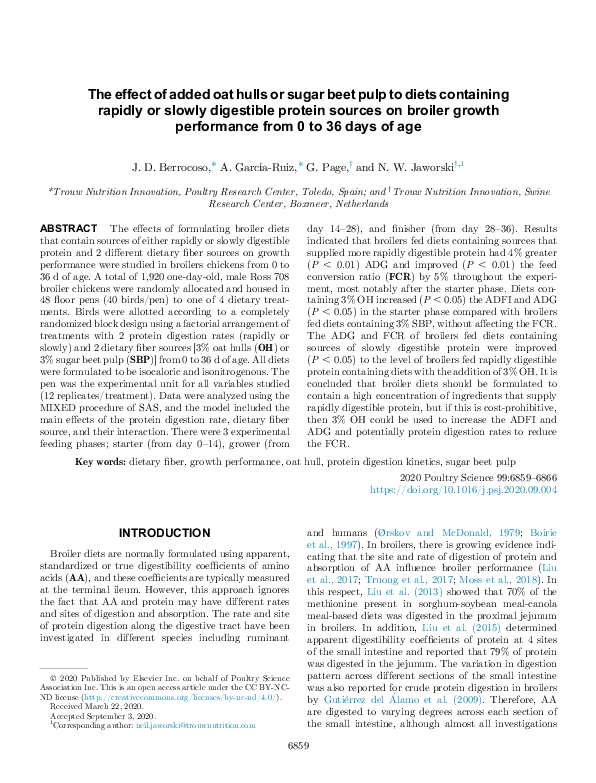 (PDF) The effect of added oat hulls or sugar beet pulp to diets ...