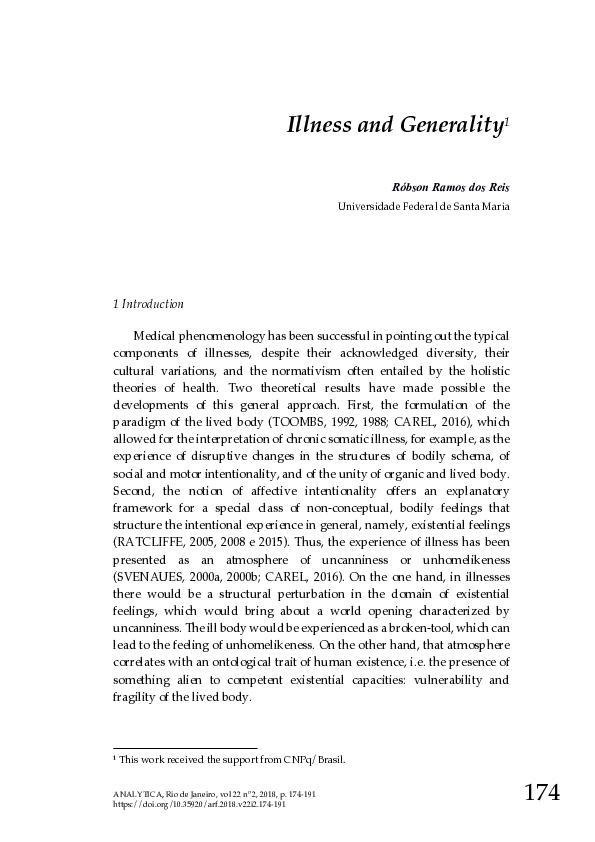 (PDF) Illness and Generality