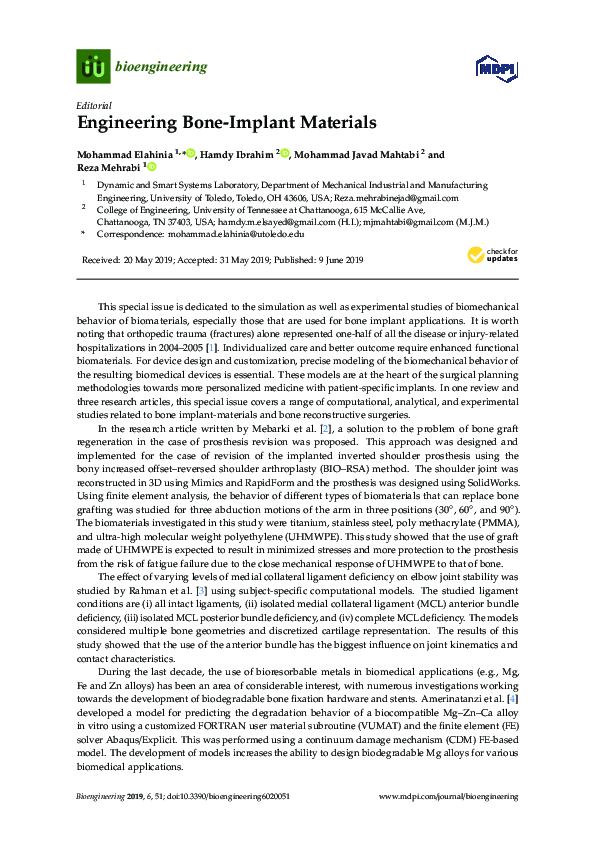(PDF) Engineering Bone-Implant Materials