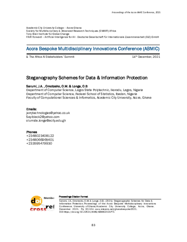 (PDF) Steganography Schemes for Data & Information Protection