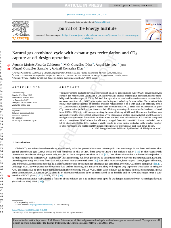(PDF) Natural gas combined cycle with exhaust gas recirculation and CO2 ...