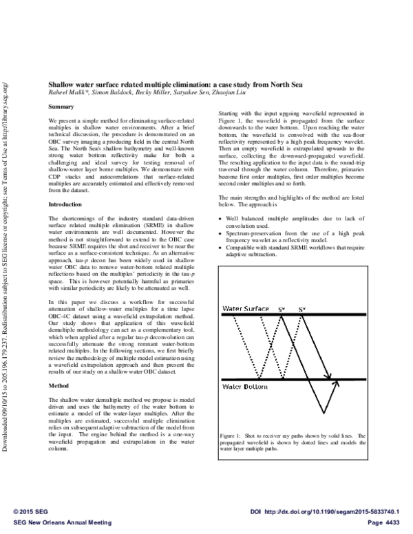 (PDF) Shallow water surface related multiple elimination: a case study ...