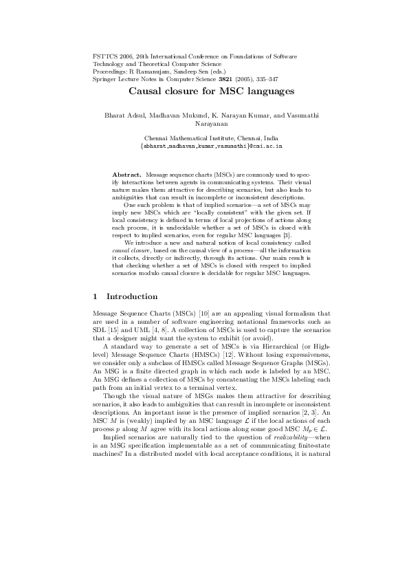 (PDF) Causal Closure for MSC Languages