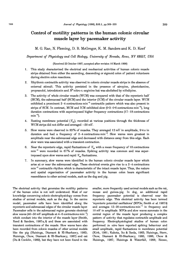 (PDF) Control of motility patterns in the human colonic circular muscle ...