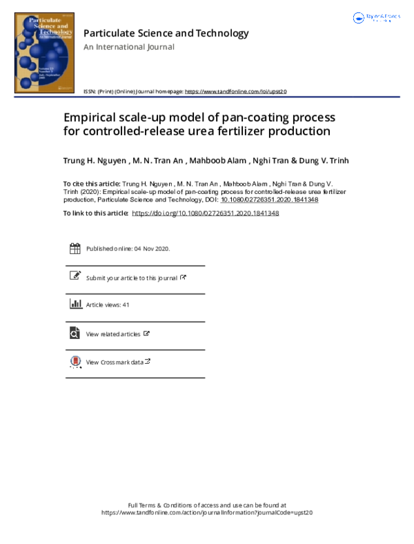 (PDF) Empirical scale-up model of pan-coating process for controlled ...