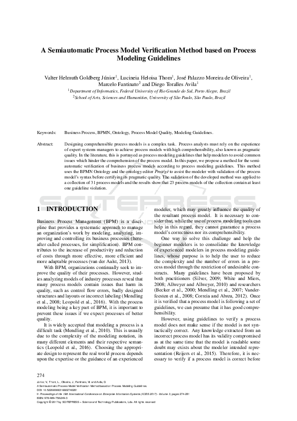 (PDF) A Semiautomatic Process Model Verification Method based on ...