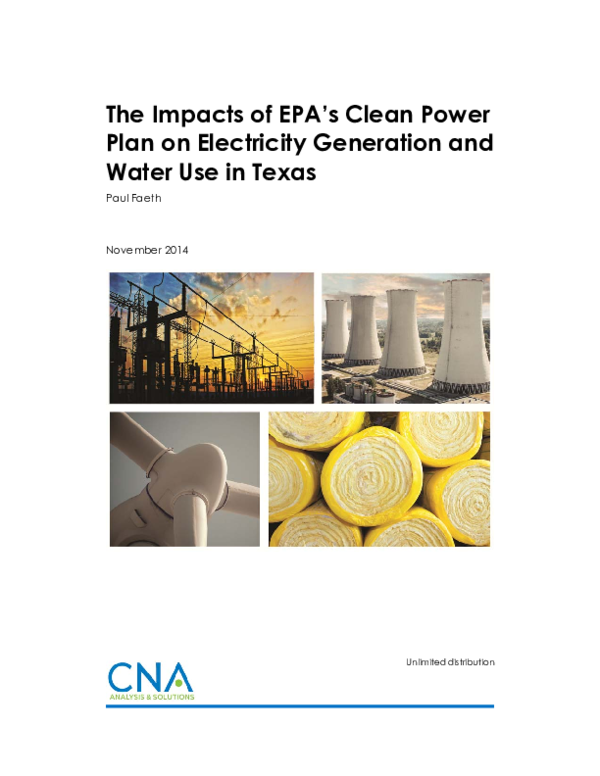 (PDF) The Impacts of EPA's Clean Power Plan on Electricity Generation ...