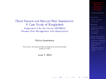(PDF) Flood Hazard and Natural Risk Assessment: A Case Study of Bangladesh