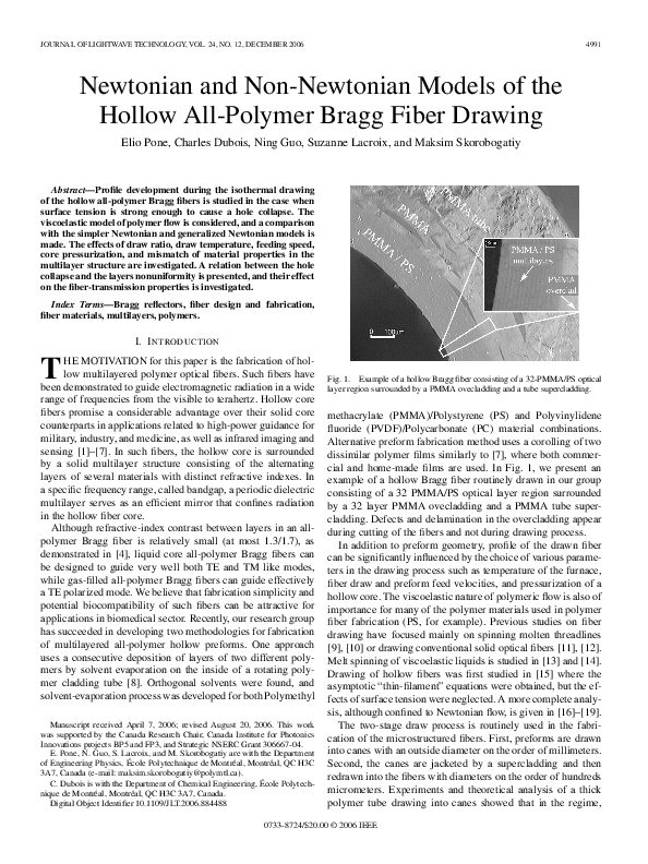 (PDF) Newtonian and Non-Newtonian Models of the Hollow All-Polymer ...