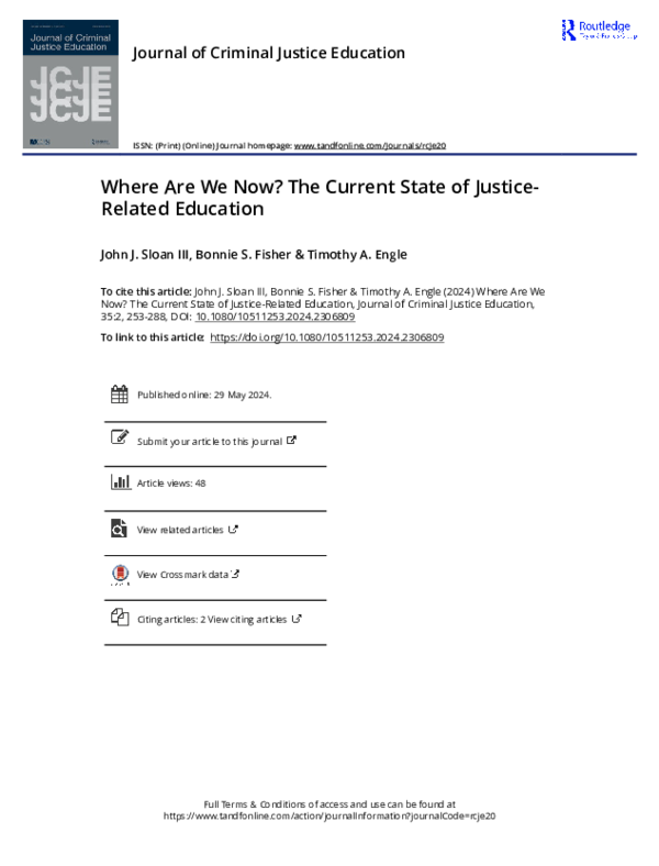 (PDF) Where Are We Now The Current State of Justice Related Education ...