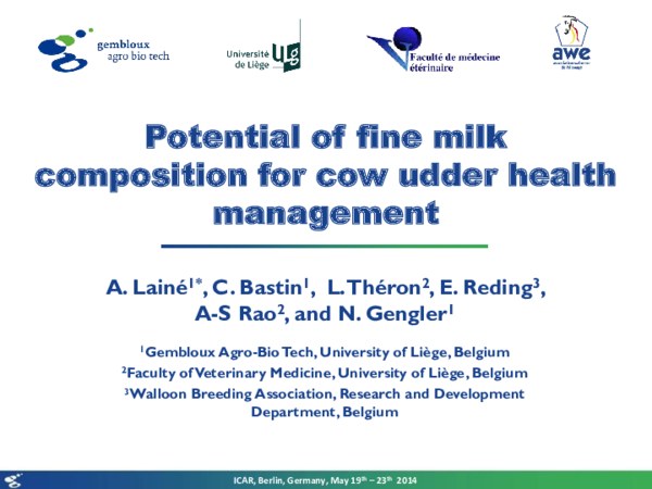 (PDF) Potential of fine milk composition for cow udder health management