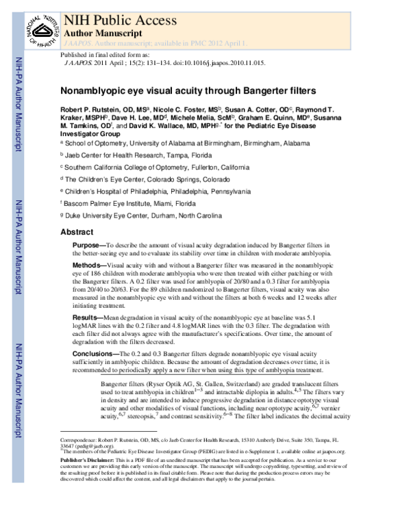 (PDF) Visual acuity through Bangerter filters in nonamblyopic eyes ...