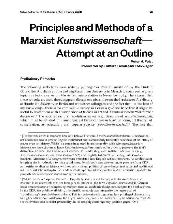 (PDF) Principles and Methods of a Marxist Kunstwissenschaft—Attempt at ...