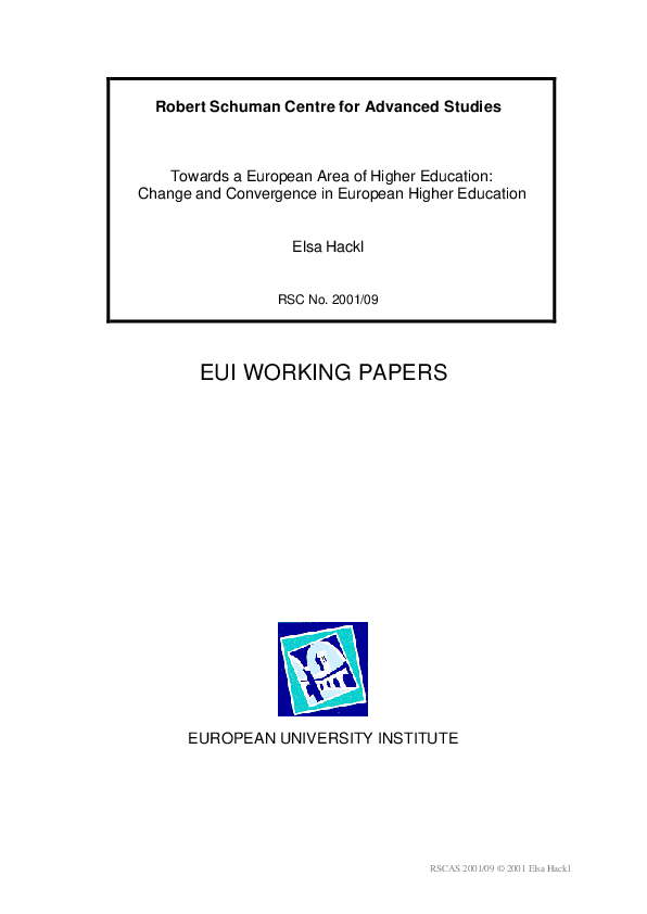 (PDF) Towards a European Area of Higher Education: Change and ...