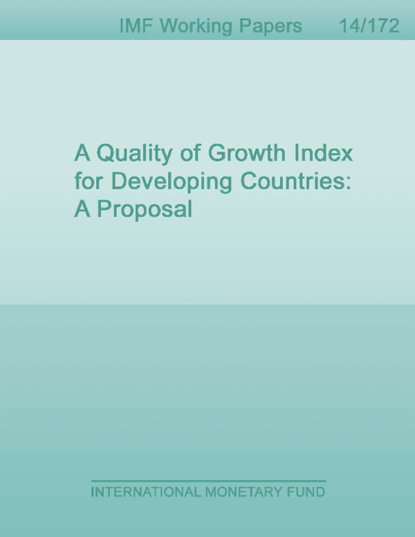 (PDF) A Quality of Growth Index for Developing Countries: A Proposal