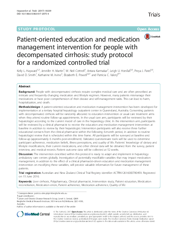 (PDF) Patient-oriented education and medication management intervention ...