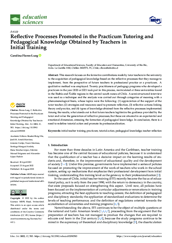 (PDF) Reflective Processes Promoted in the Practicum Tutoring and ...