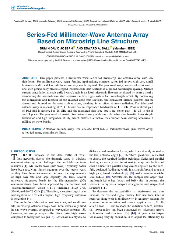 (PDF) Series-Fed Millimeter-Wave Antenna Array Based on Microstrip Line Structure