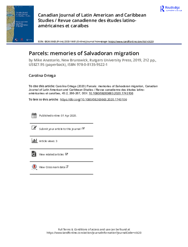 (PDF) Parcels: memories of Salvadoran migration