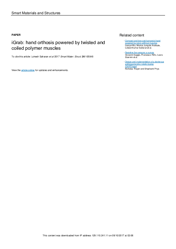 (PDF) iGrab: hand orthosis powered by twisted and coiled polymer ...