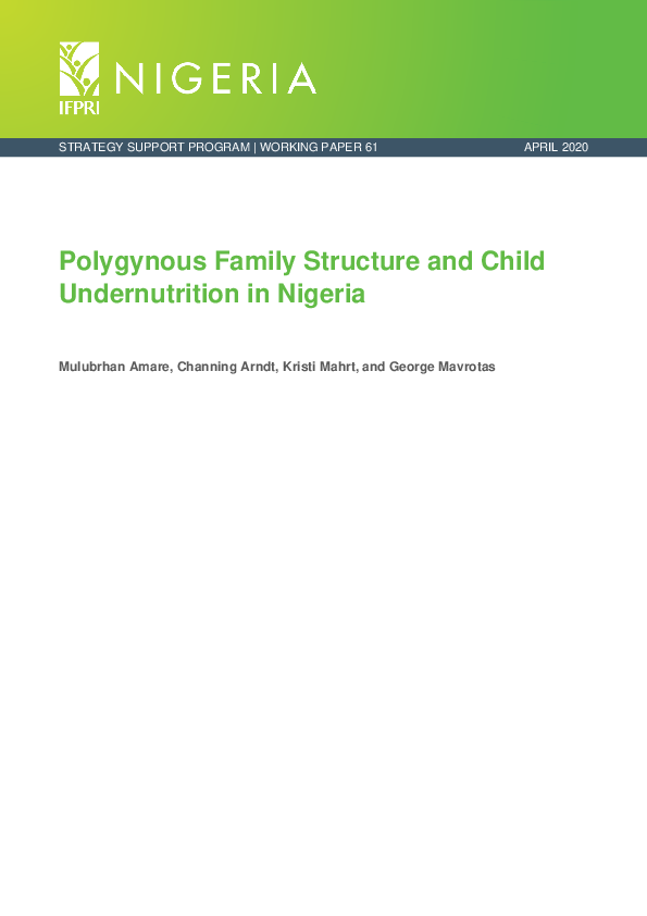 (PDF) Polygynous family structure and child undernutrition in Nigeria