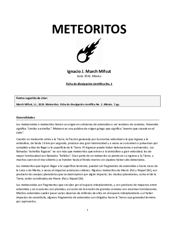 (PDF) Meteoritos