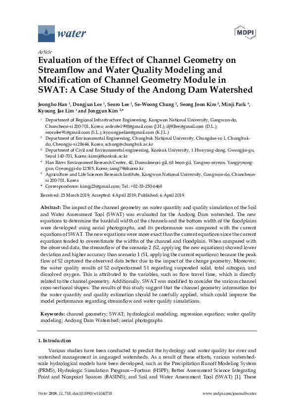 (PDF) Evaluation of the Effect of Channel Geometry on Streamflow and ...