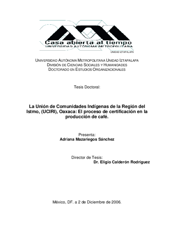 (PDF) La Unión de Comunidades Indígenas de la Región del Istmo, (UCIRI ...