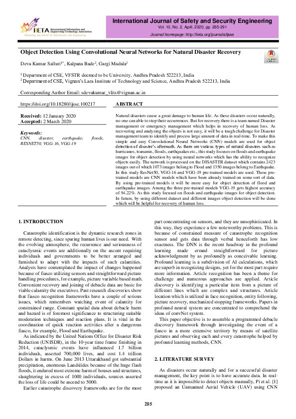 (PDF) Object Detection Using Convolutional Neural Networks for Natural ...