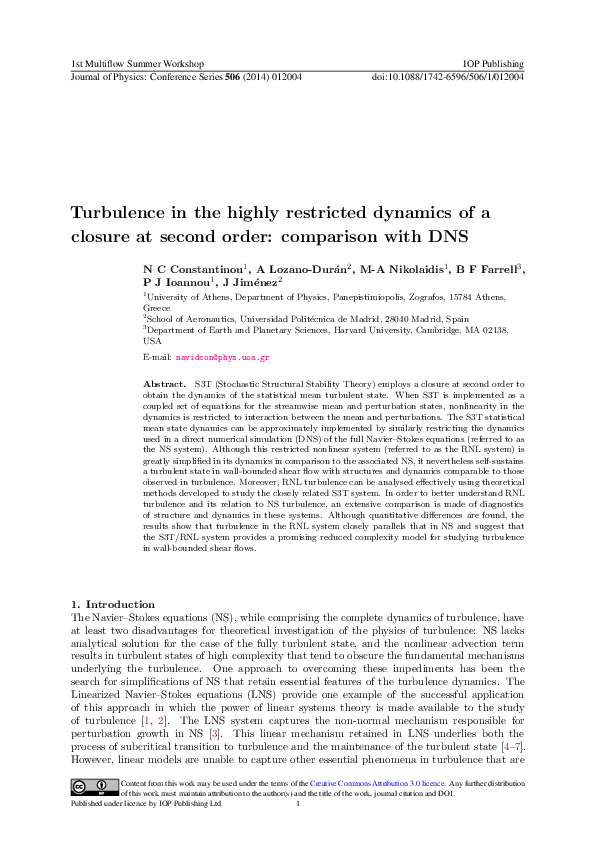(PDF) Turbulence in the highly restricted dynamics of a closure at ...